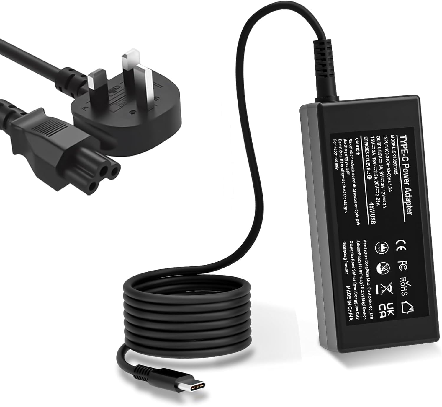 Chromebook Charger,45W USB C Laptop Charger suitable for HP Lenovo Dell ...