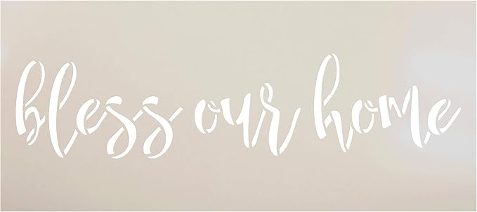 Amazon.com: Bless Our Home Stencil by StudioR12 | Cursive Script Word ...