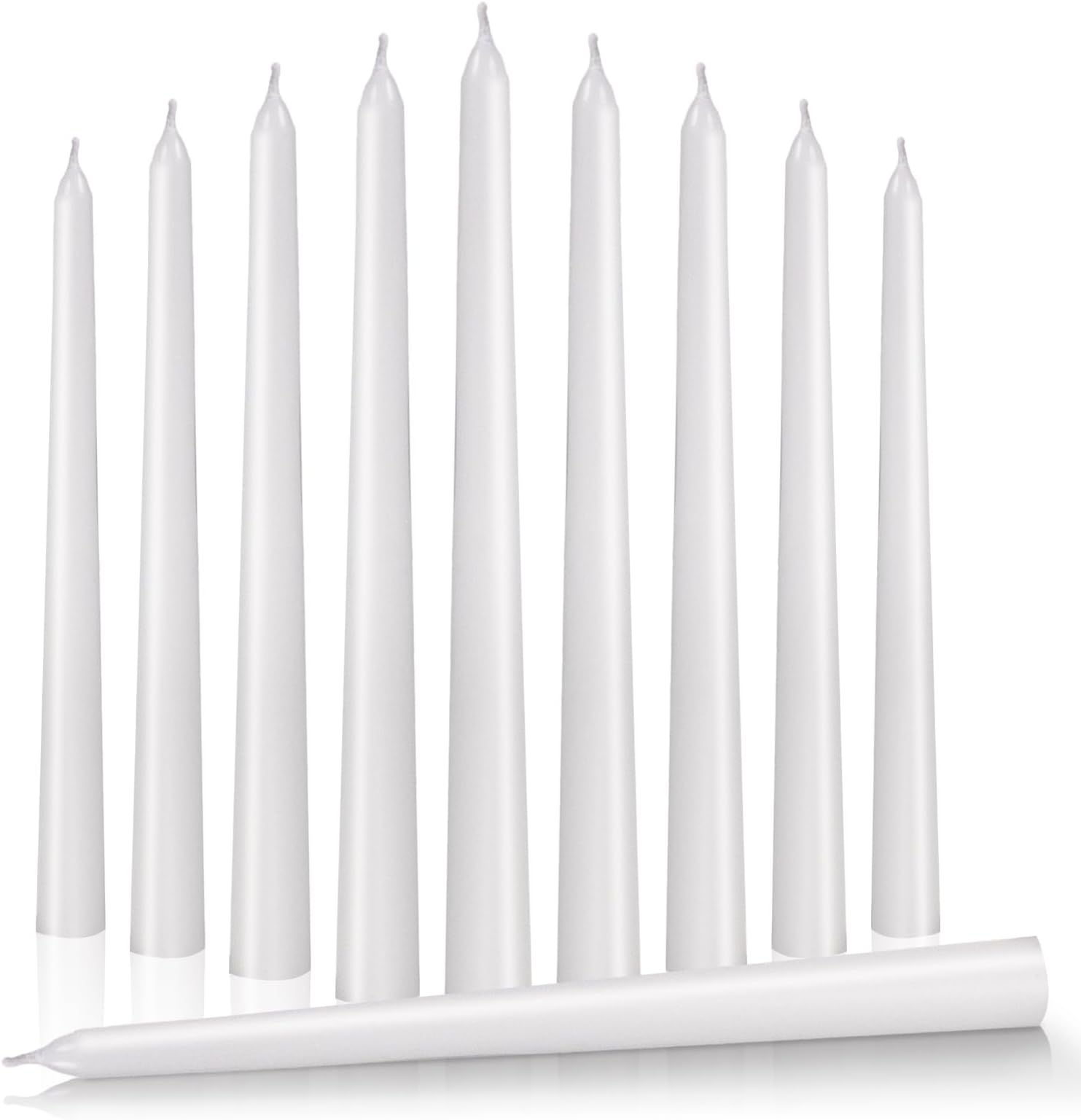 Amazon.com: Hausware 36 Pack White Taper Candles, 8 Hour Burn Time ...