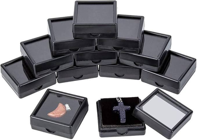 Amazon.com: BENECREAT 24 Pack Black Gemstone Display Box Jewelry Box ...