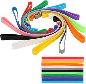 Amazon.com : 12 pcs Silicone Rubber Bands Elastic Rubber Wrapping Bands ...