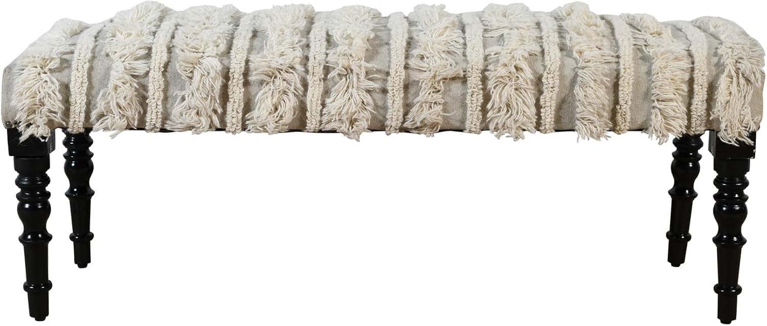 Amazon.com: LR Home Anastasia Cream Tufted Upholstered Bench for ...