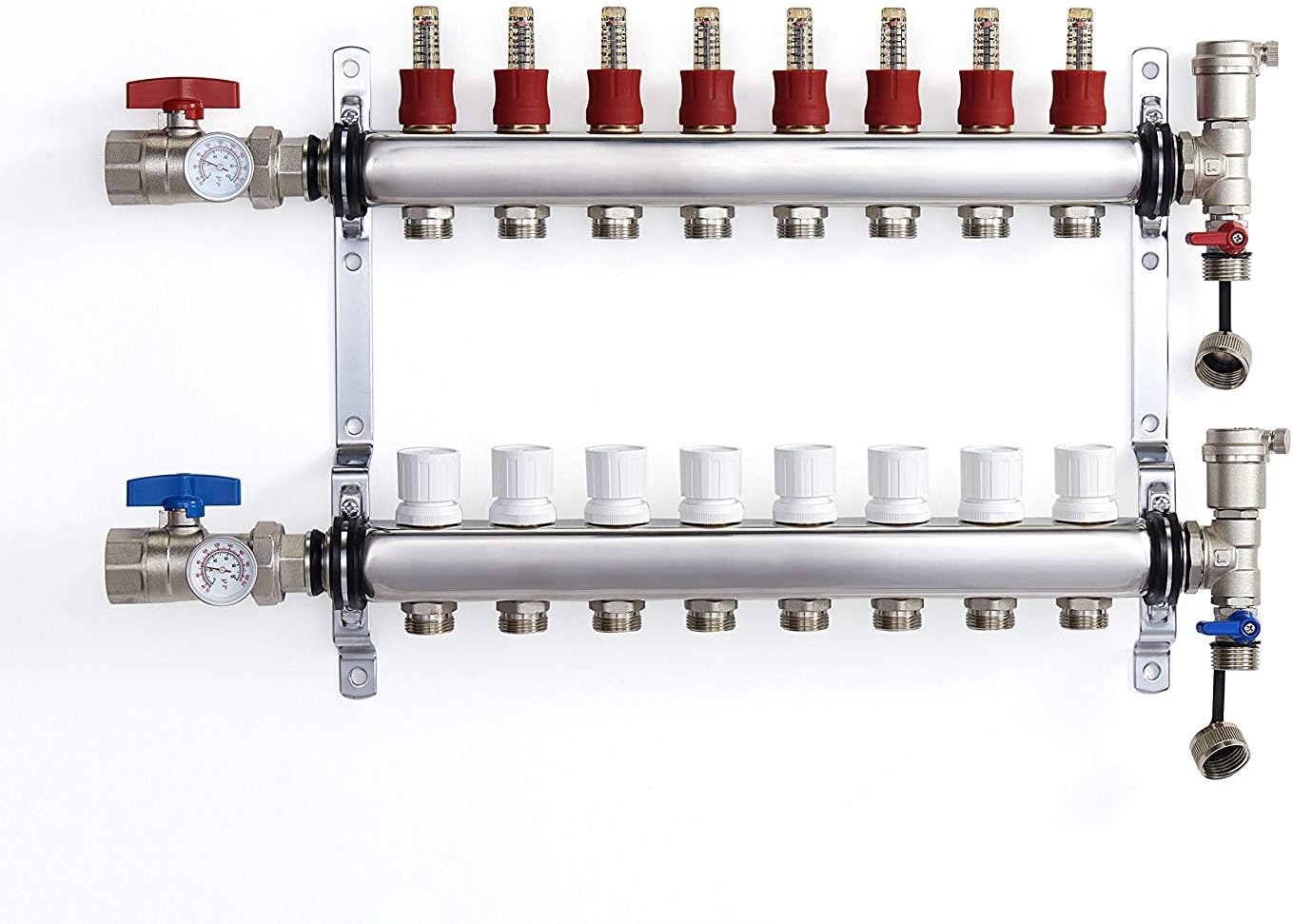 PEX Manifold Radiant Floor Heating Set 8 Loop System Stainless Steel ...