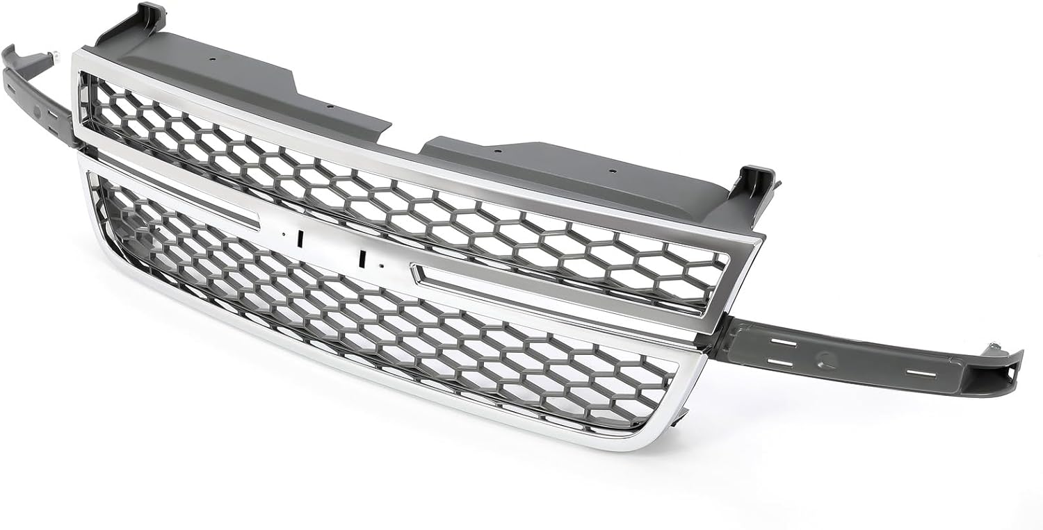 Amazon.com: Suitable for Front Grille Grill Chrome Frame Black Honeycomb Insert Compatible With ...