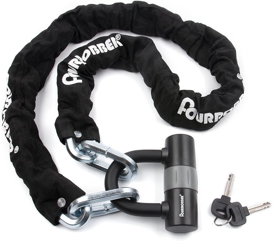 FOURROBBER Heavy Duty Security Chain Lock 140 cm Long Anti-Theft Chain ...