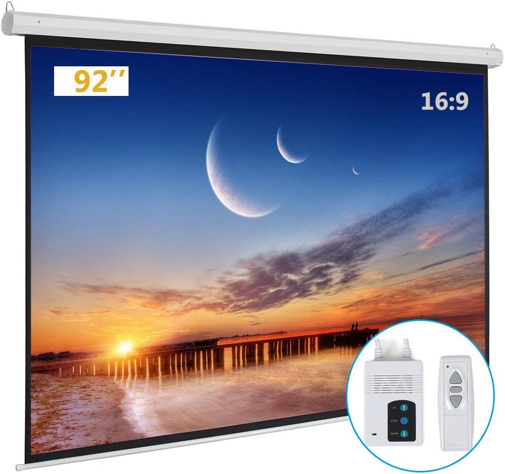 Amazon.com: Henf 92" Viewing Area Motorized Projector Screen 16:9 80" x ...
