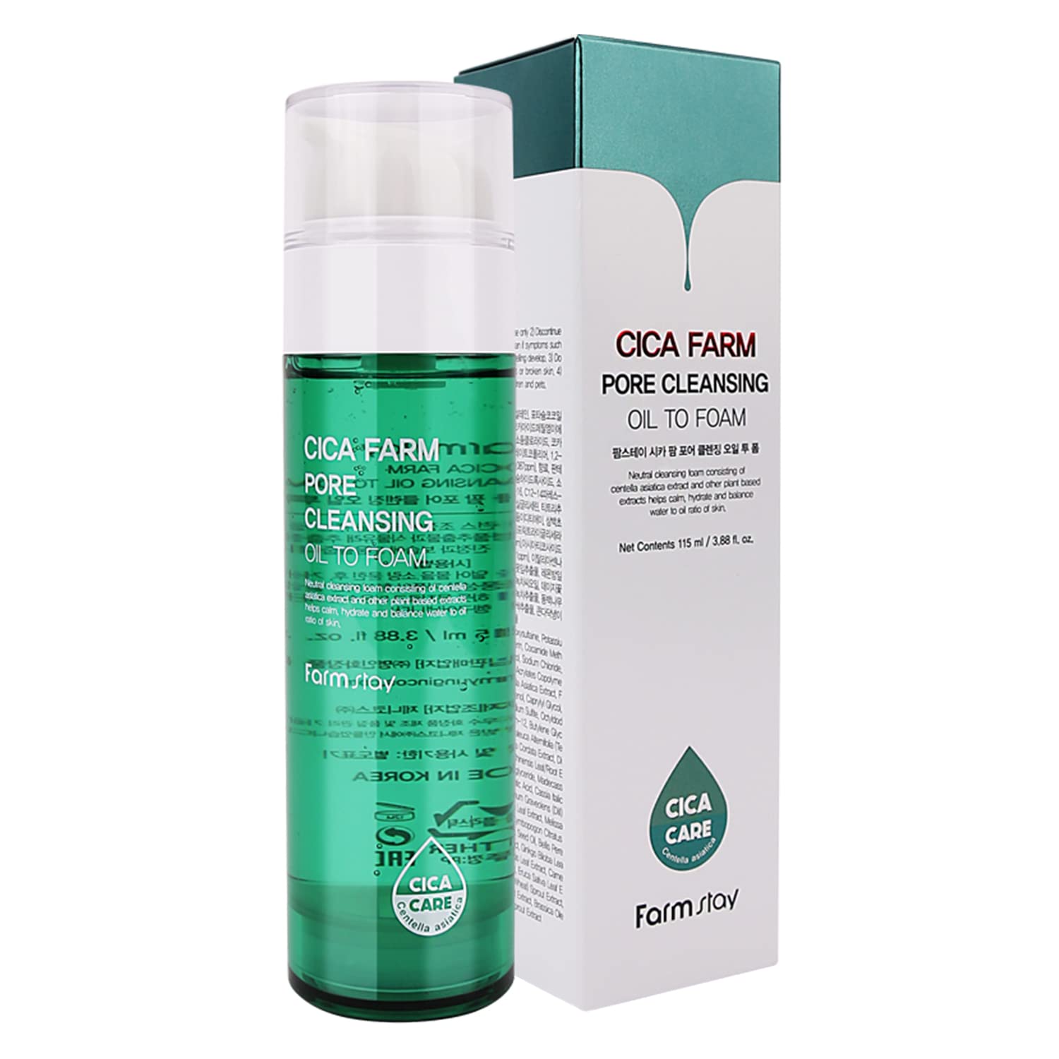 Amazon.com: FARMSTAY CICA PORE CLEANSING OIL TO FORM 3.88 oz - Gentle ...