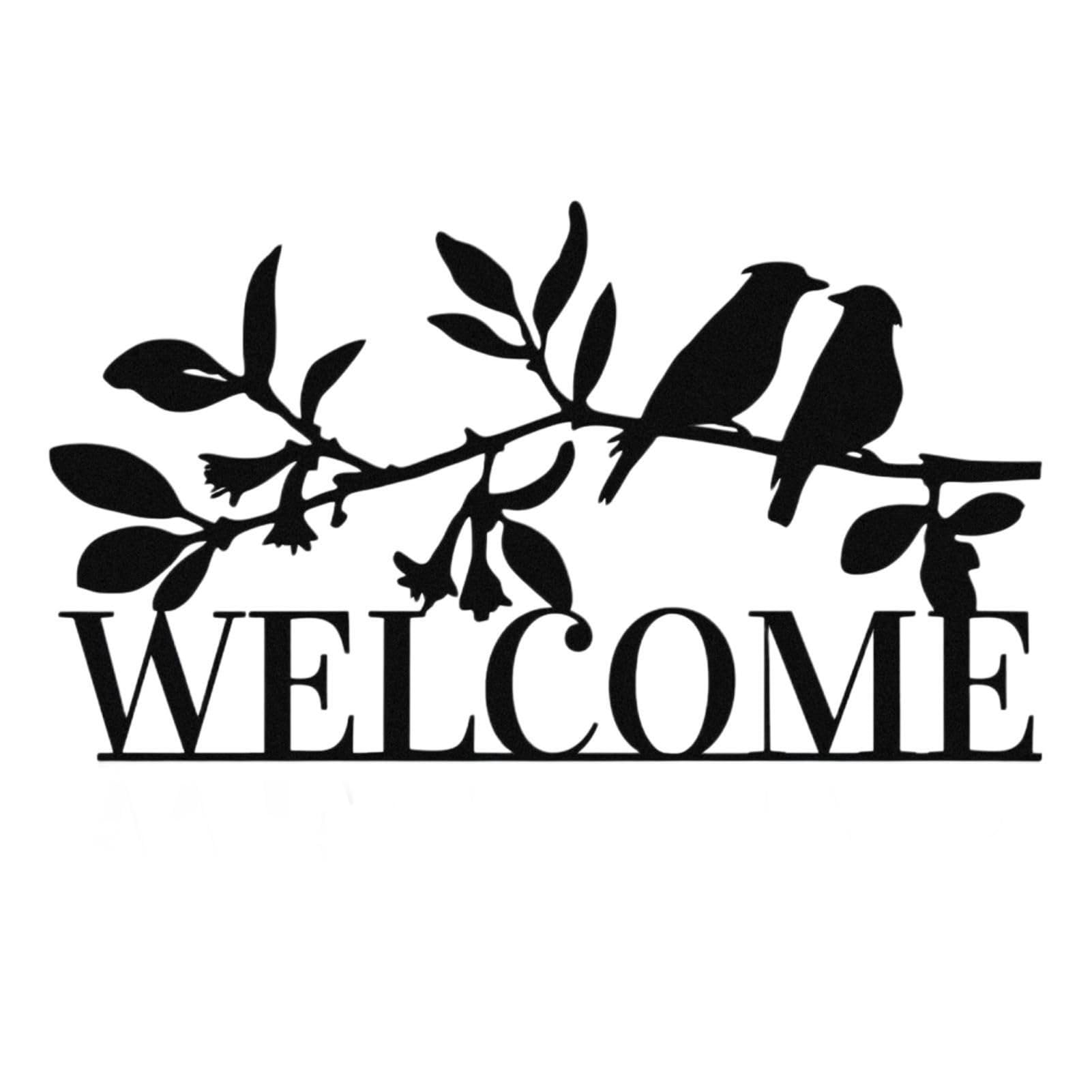 Metal Welcome Sign for Front Door, Metal Welcome Sign for Outside Wall ...