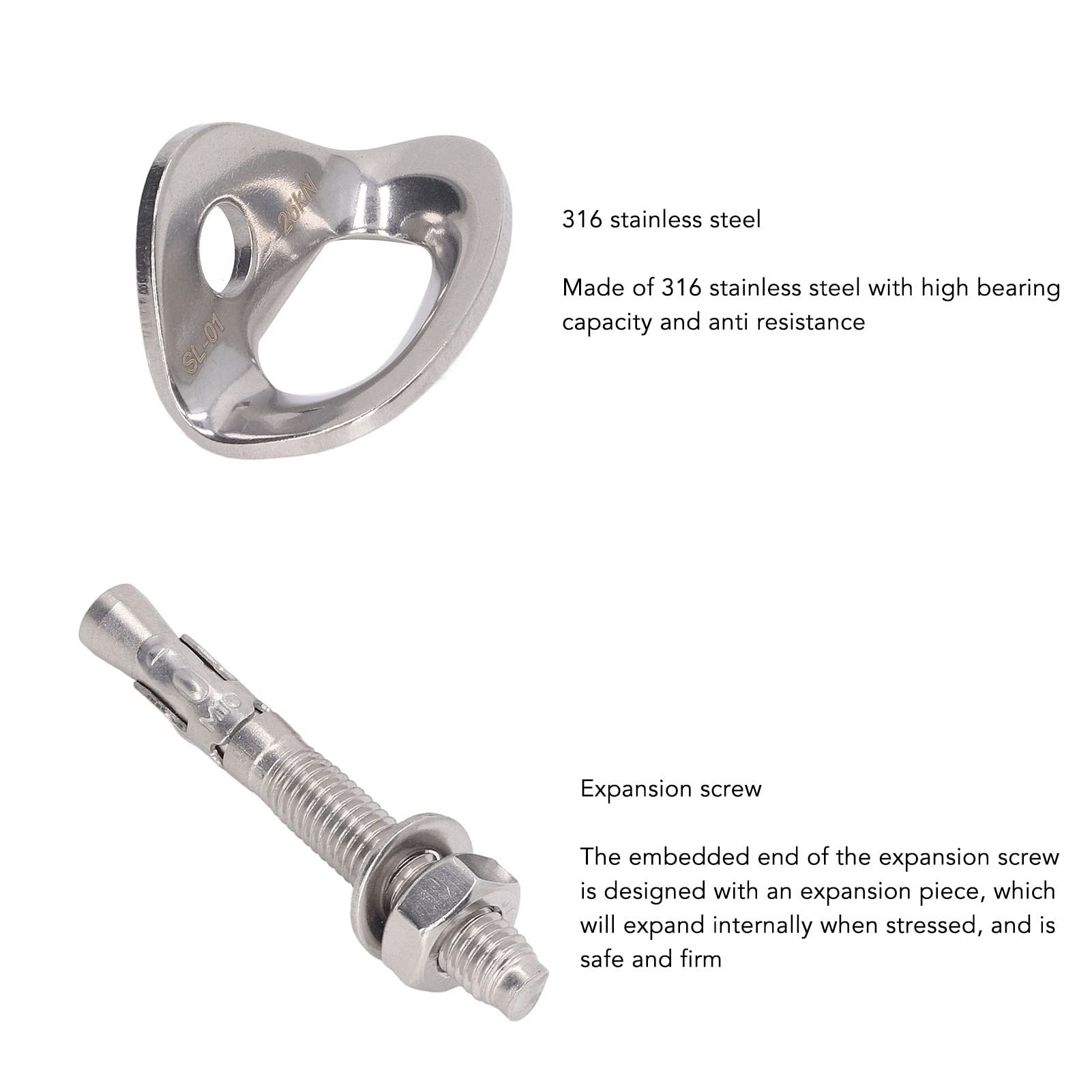 Climbing Bolt Hanger 25kN Bolt Hanger Stanless Steel Clmbng Hanger ...