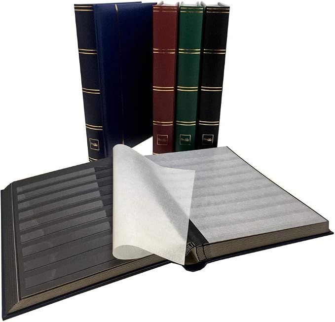 Prophila Stockbook stamp album (new) 60 black pages, black cover ...