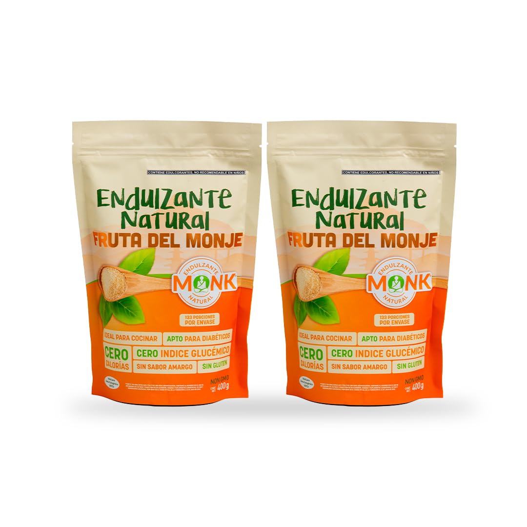 Two pack: Monk®: Endulzante natural fruta del monje (monk fruit) 400 g ...