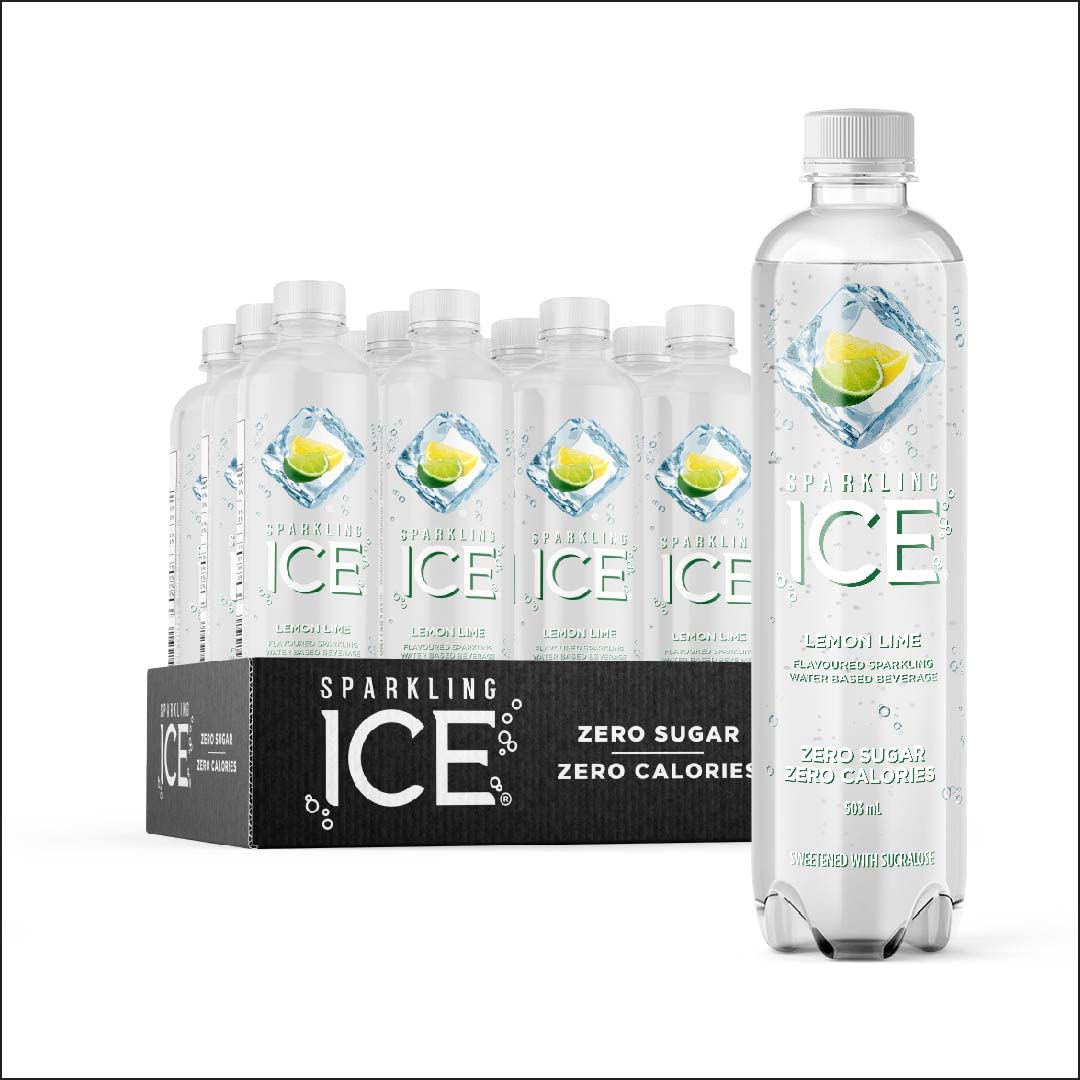 Sparkling Ice Lemon Lime flavoured sparkling water with zero sugar and ...