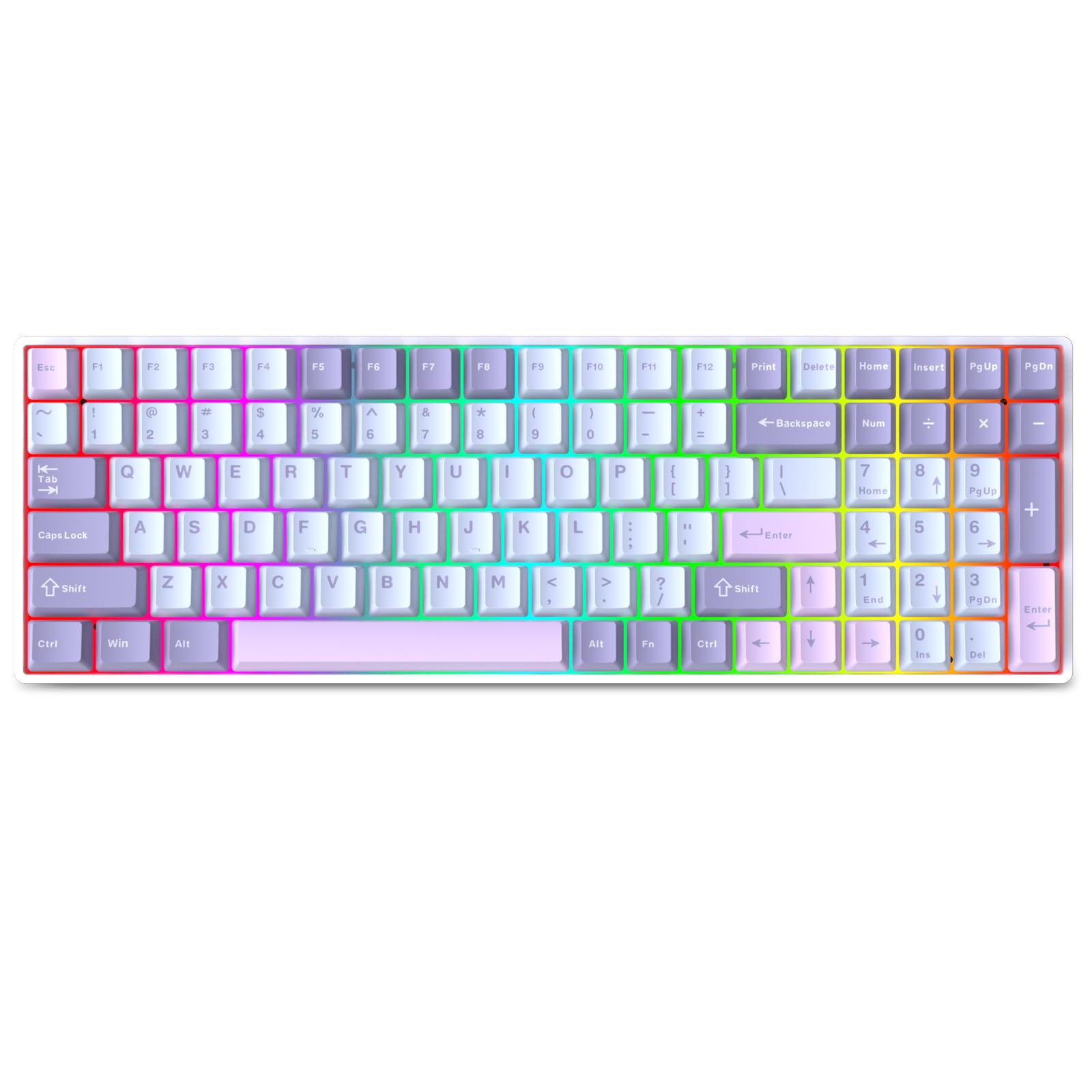 Amazon.com: BOYI TK96 RGB Hot Swap Wireless Mechanical Keyboard,2.4Ghz ...