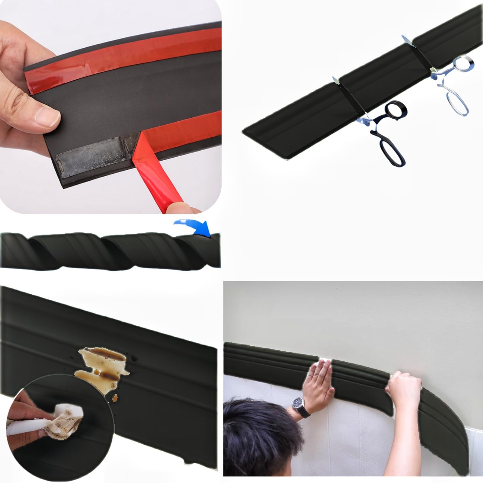 Snapklik.com : Moyishi Flexible Wall Base Moulding Trim, Peel And Stick ...