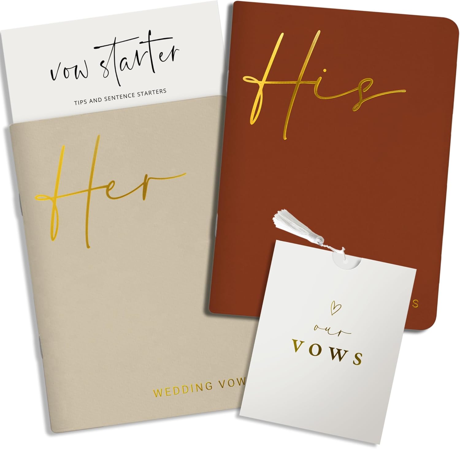 Amazon.com: GardenCity Wedding Vow Books His and Hers, Gold Foil ...