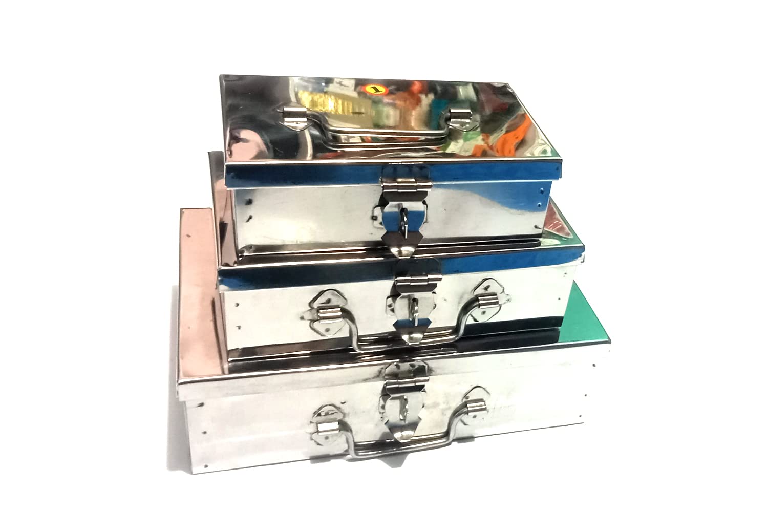 Stainless Steel Storage Boxes, Cash Peti, Pooja Peti,Organizer, Vanity ...