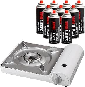 Amazon | 【セット買い】アイリスオーヤマ カセットコンロ オフホワイト IGC-E1-W カセットボンベ 250g×3本入×3組 | アイリスオーヤマ(IRIS OHYAMA) | すき焼き鍋