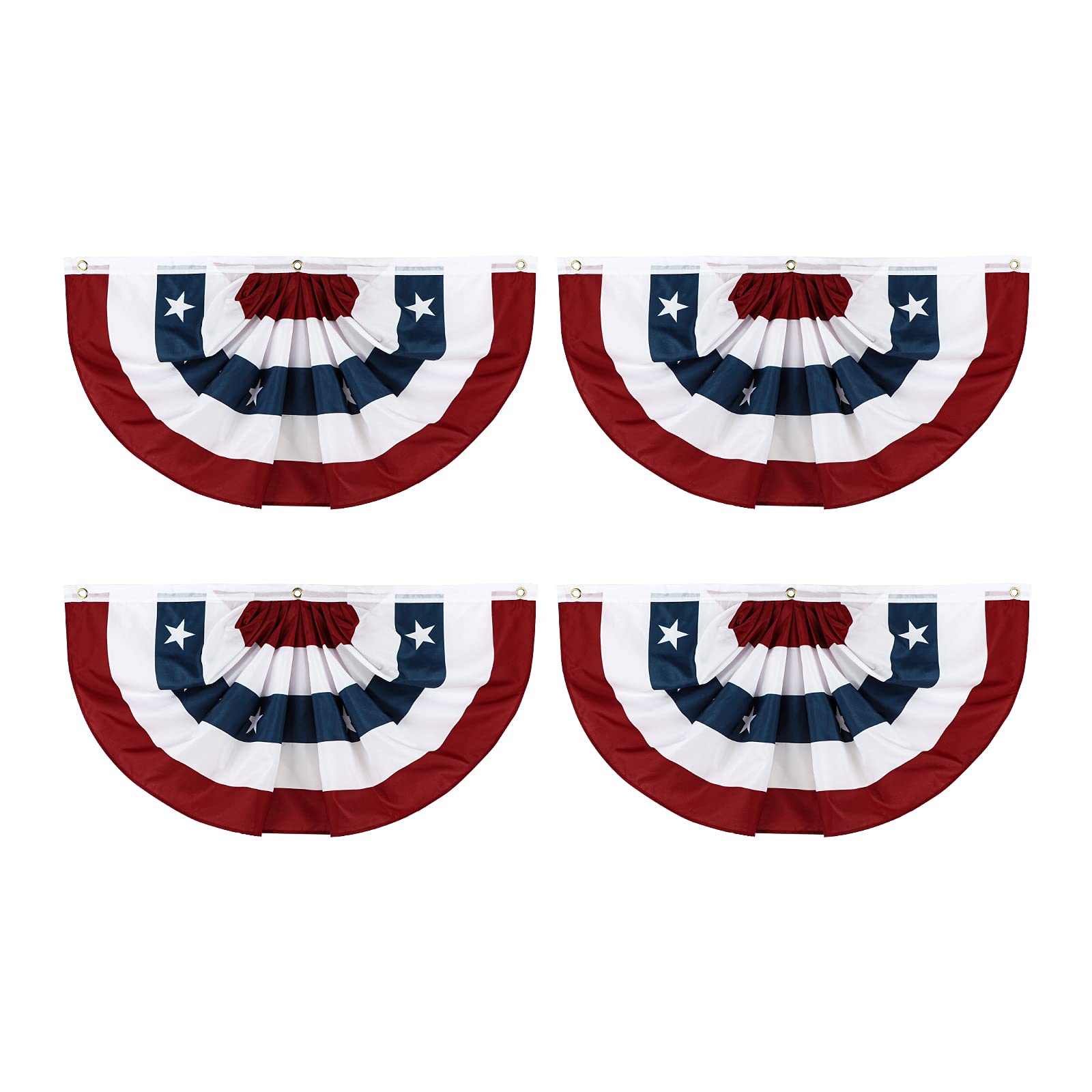 LessMo American Pleated Fan Flag, 1.5x3 Feet USA Bunting Flags Outdoor ...