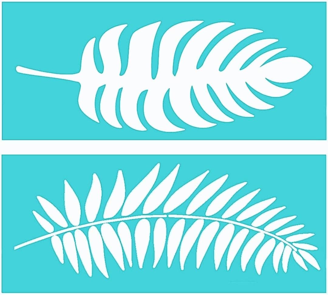 Amazon.com : Set of 2 Leaf Self Adhesive Stencils for Painting on Wood ...