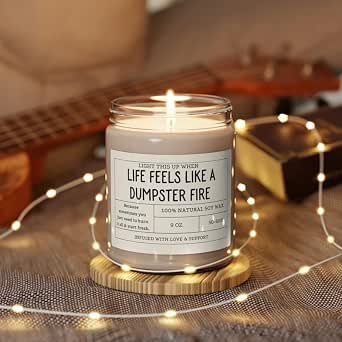 Amazon.com: Dumpster fire Candle, Light This When Life Feels Like a ...