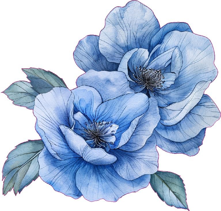 Amazon.com - Watercolor Perennial Geranium Flower Car Vinyl Decal, Blue ...