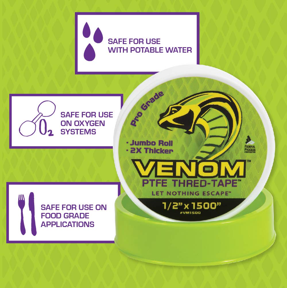 Snapklik.com : Gasoila Venom Pro-Grade PTFE Thread Tape - For Use On ...