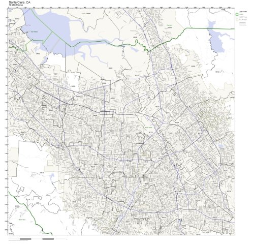Amazon.com: Santa Clara, CA ZIP Code Map Laminated : Office Products