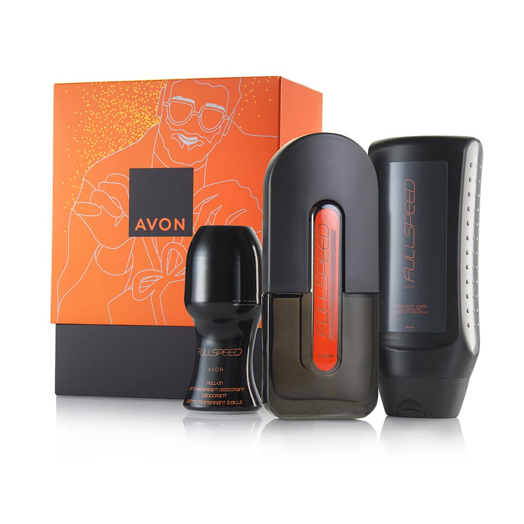 Avon Full Speed Three Piece Gift Set with Full Speed EDT 75ml, Hair ...