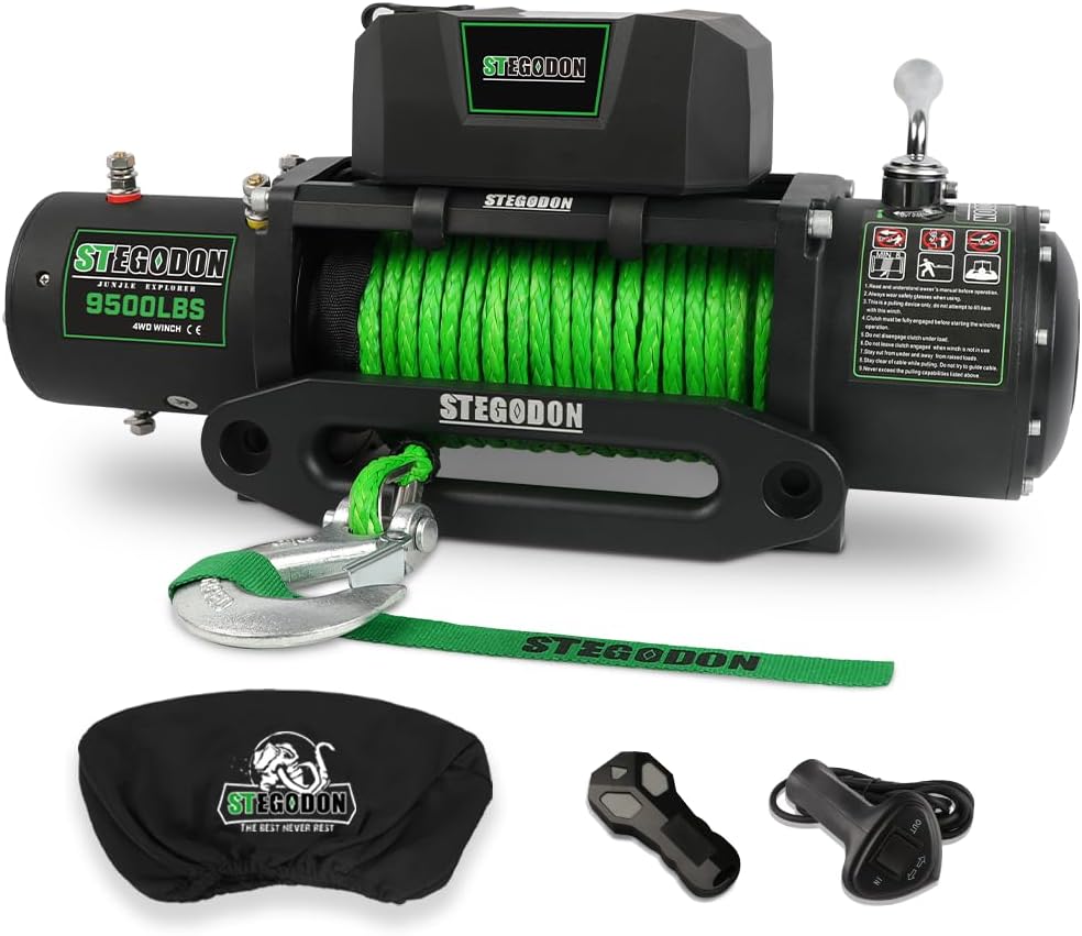 Amazon.com: STEGODON 9500 lb Electric Winch S3,12V Waterproof IP67 ...
