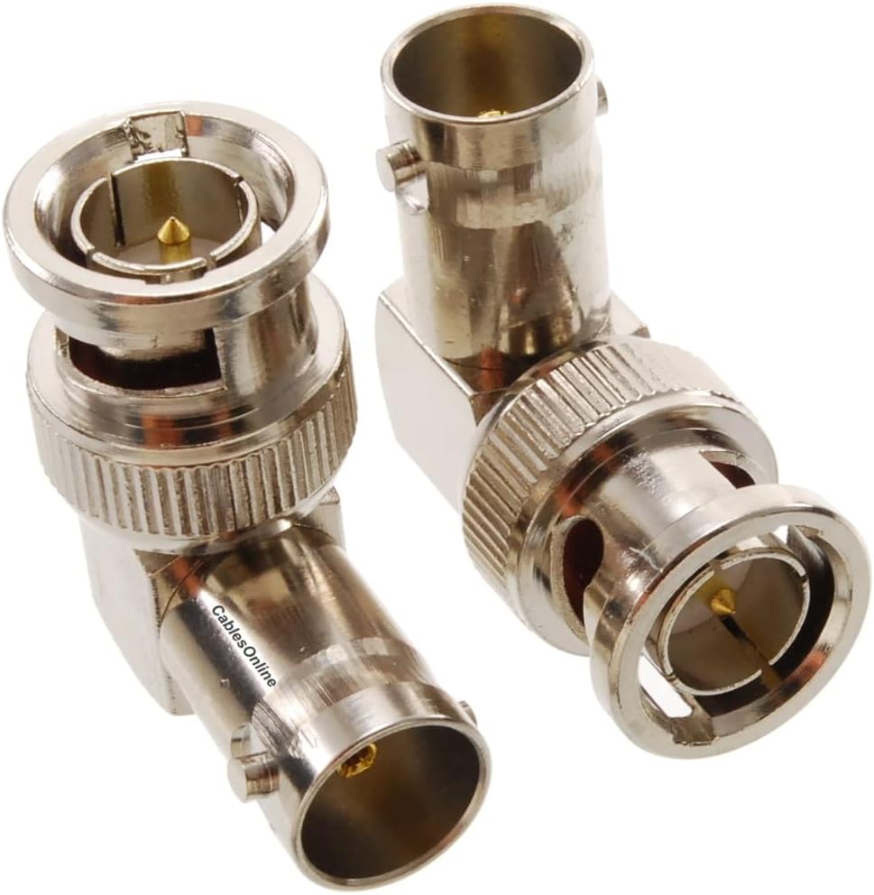 Amazon.com: CablesOnline 2Pack 90-Degree BNC Right-Angle Male to BNC Female Video Adapter (AV ...