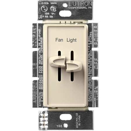Lutron Skylark 3-Speed Combination Fan and Light Control, 1.5 Amp ...