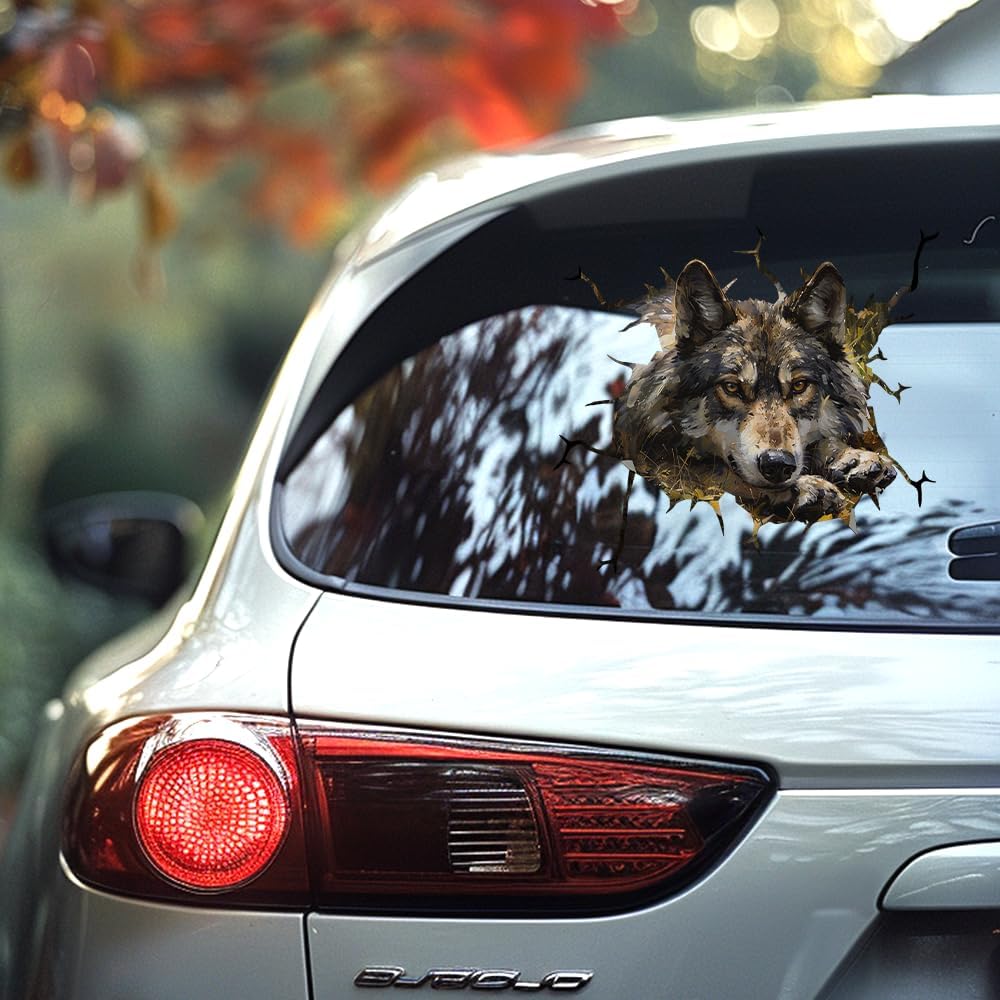 Amazon.com - Wolf Car Decals - Resting Wolf Vinyl Decal Stickers Car ...