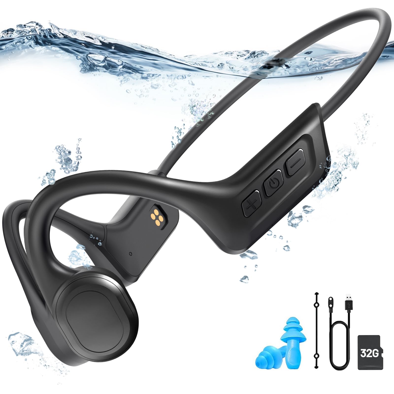 Amazon.com: Swimming Bone Conduction Headphones, IP68 Waterproof ...