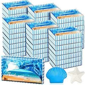 Amazon.com: Loopeer 50 Sets Seashell Soaps Nautical Soap Set Seashell ...