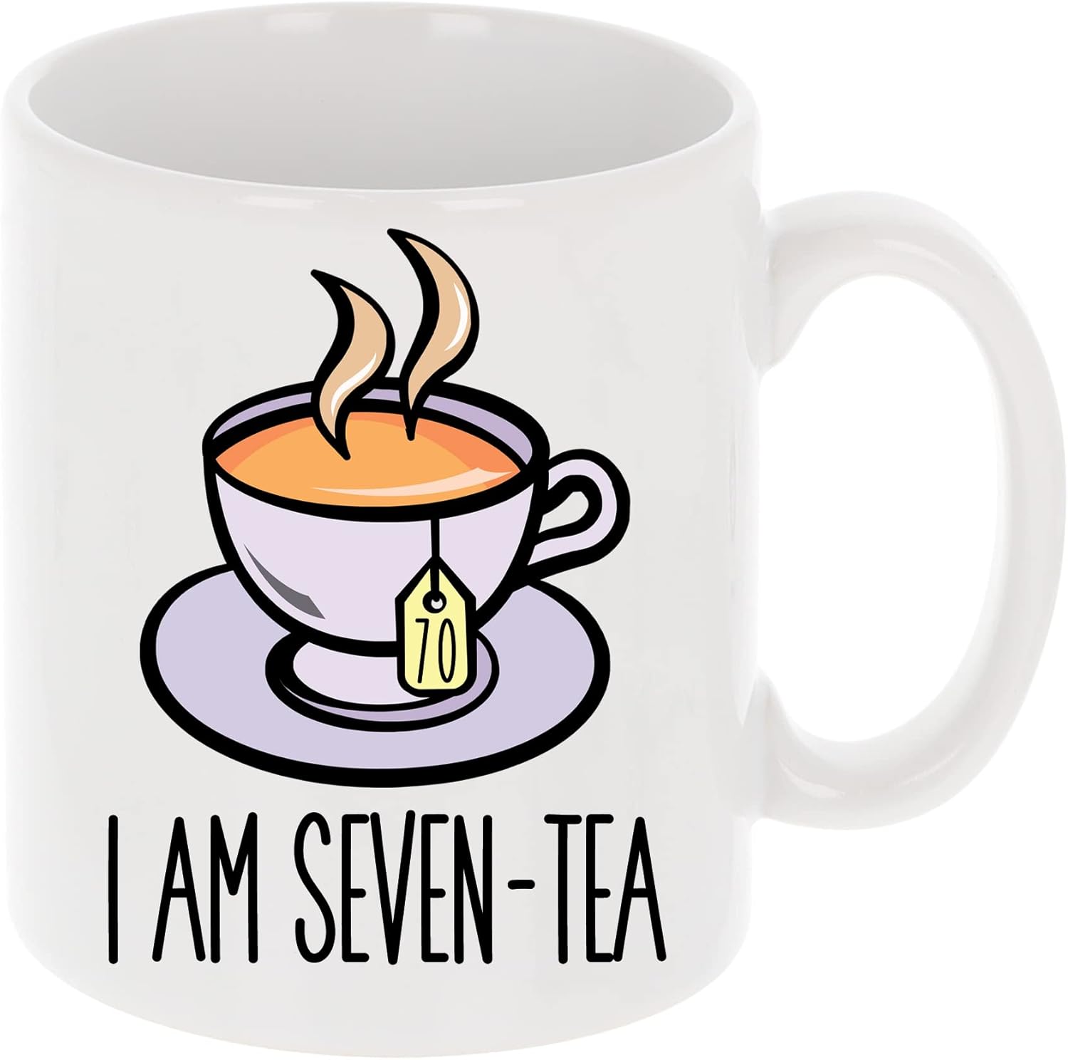 Always Looking Good I Am Seven-Tea Funny 70th Birthday Mug Gift for Tea ...