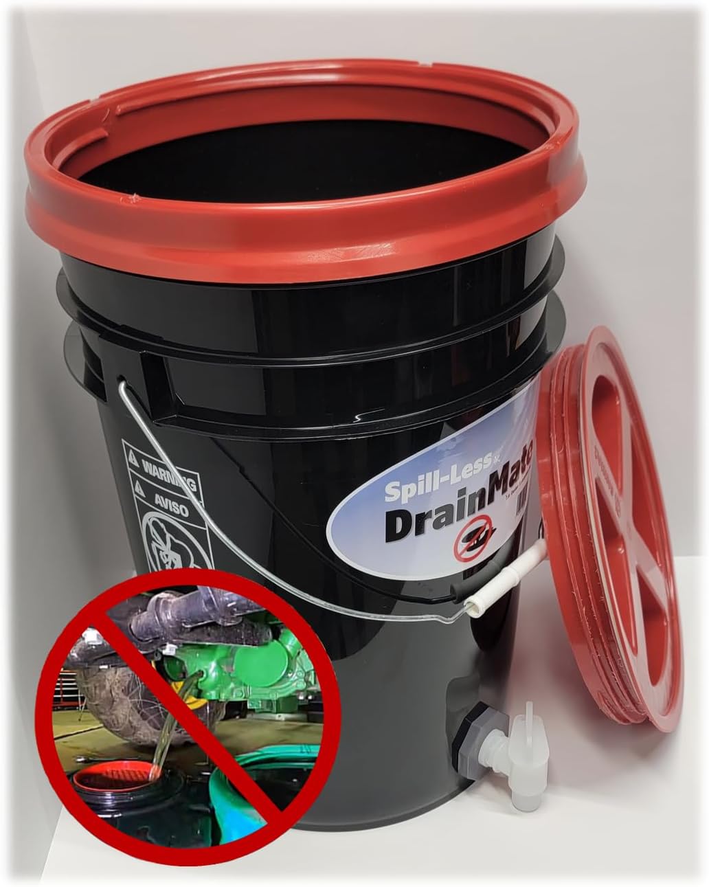 Amazon.com: Spill-Less DrainMate Oil Drain Container, 24 Quart (6 Gal ...