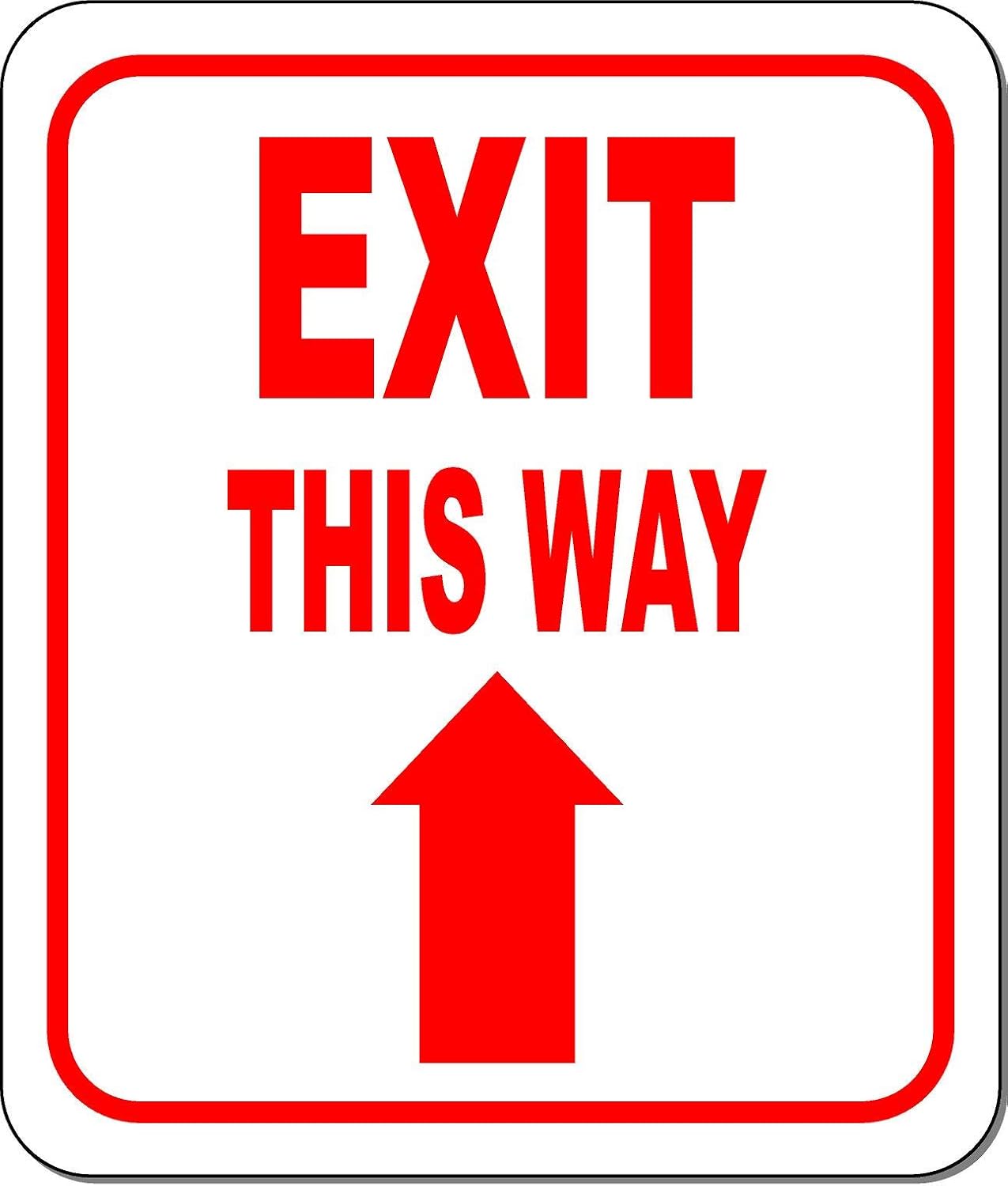 Amazon.com: EXIT THIS WAY DIRECTIONAL UPWARD ARROW RED Aluminum ...