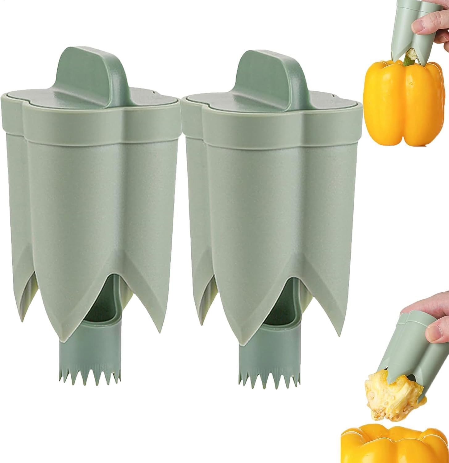 Paprikaent Kerner, Pack of 2 Pepper Core Remover, Quick Cutting and ...