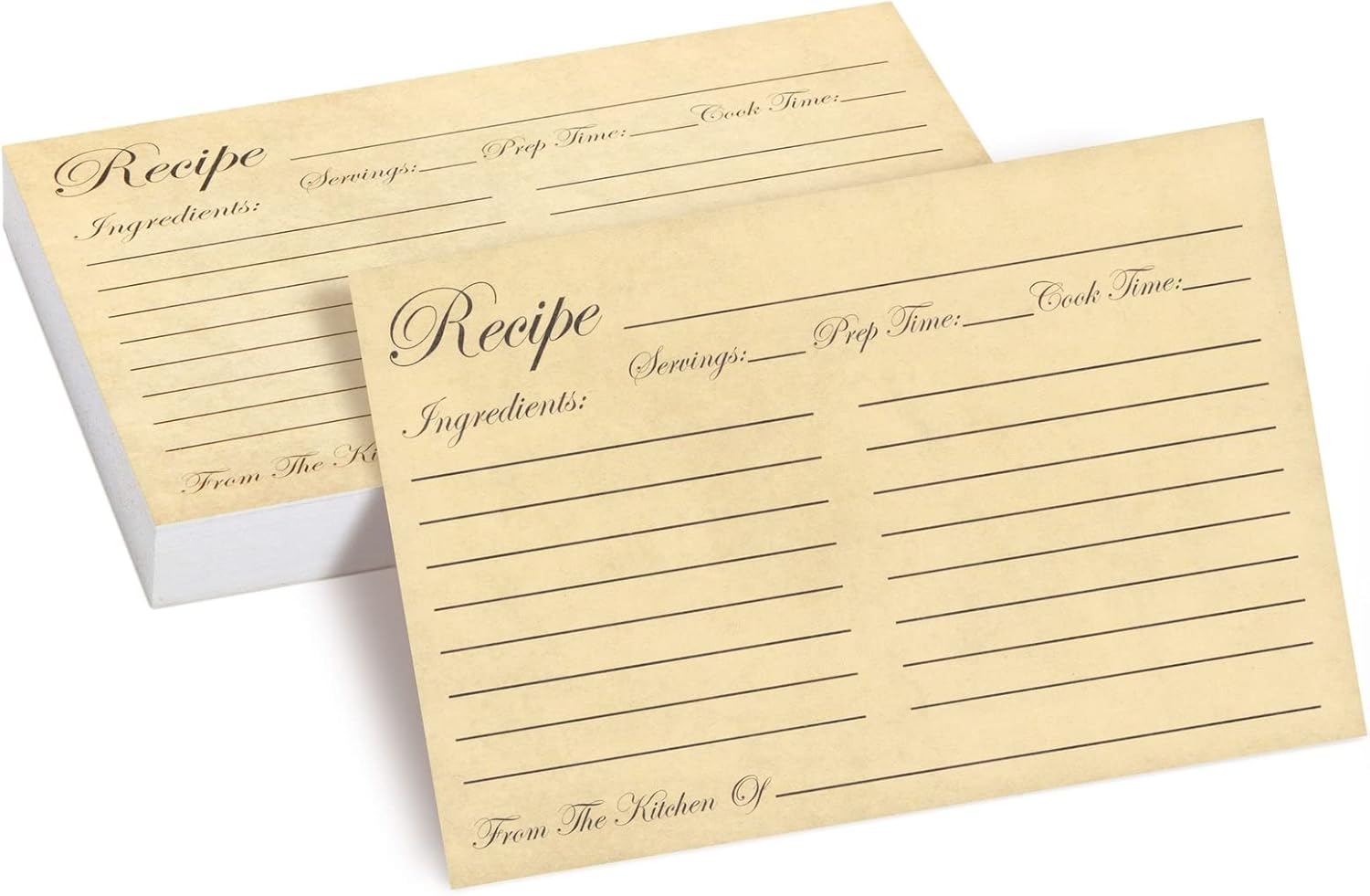 Fiches Recette lignées, Paquet de 60 Cartes Recto-verso pour vos ...