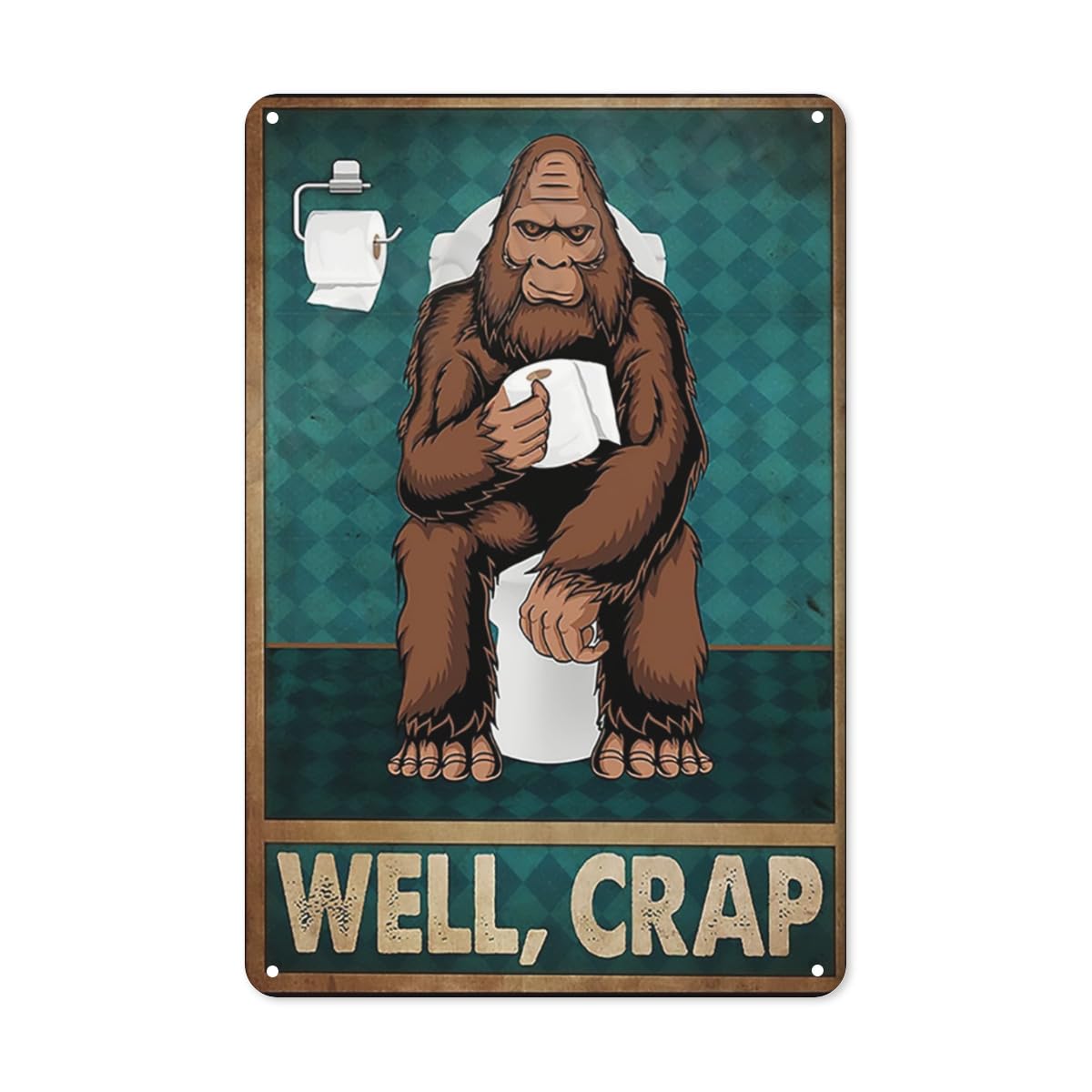 Amazon.com : Retro Restroom Well Crap Bigfoot Vintage Wall Decor Retro ...