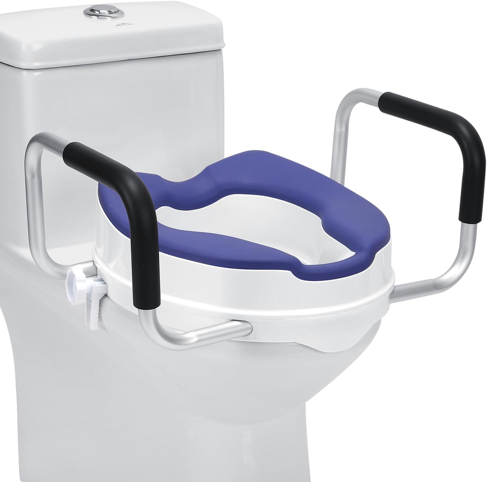 Amazon.com: Raised Toilet Seat with Handles, 4'' Toilet Seat Riser for ...