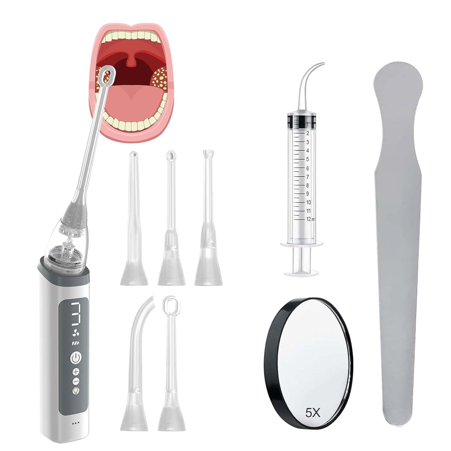 Amazon.com : Oral Cleaning Kit - Vacuum Tonsil Stone Removal Kit With 3 ...