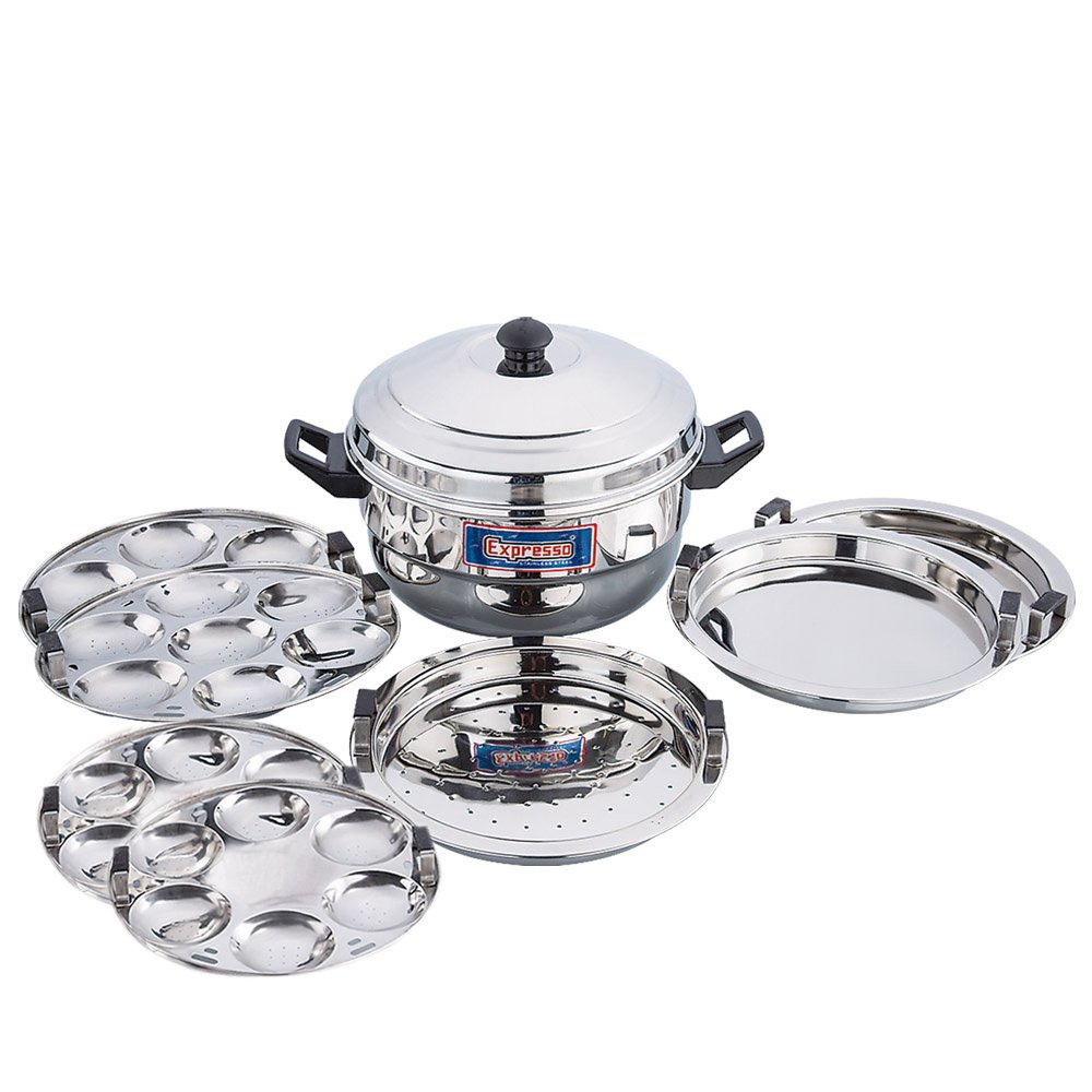 Expresso 26 pcs Stainless Steel Idly Cooker, Induction Compatible Idli ...