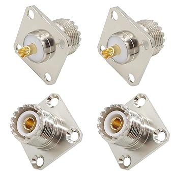 Amazon.com: exgoofit SO239 Connector 4-Pack SO-239 Classic Mount Connector PL259 Solder ...