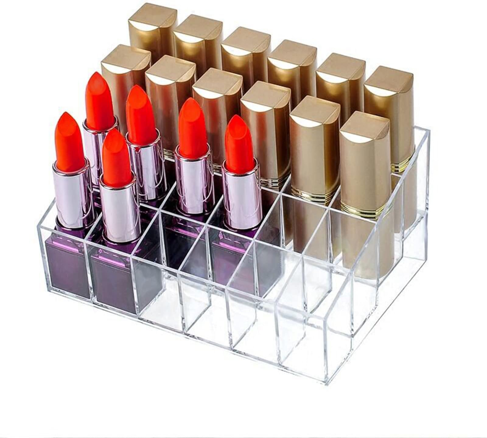 Amazon.com: ABOOFAN Clear Lipstick Holder, 24 Slot Lipgloss Lipstick ...