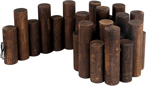 Amazon.com : Worth Garden Log Rolls Edging - Wooden Short Fence Border ...