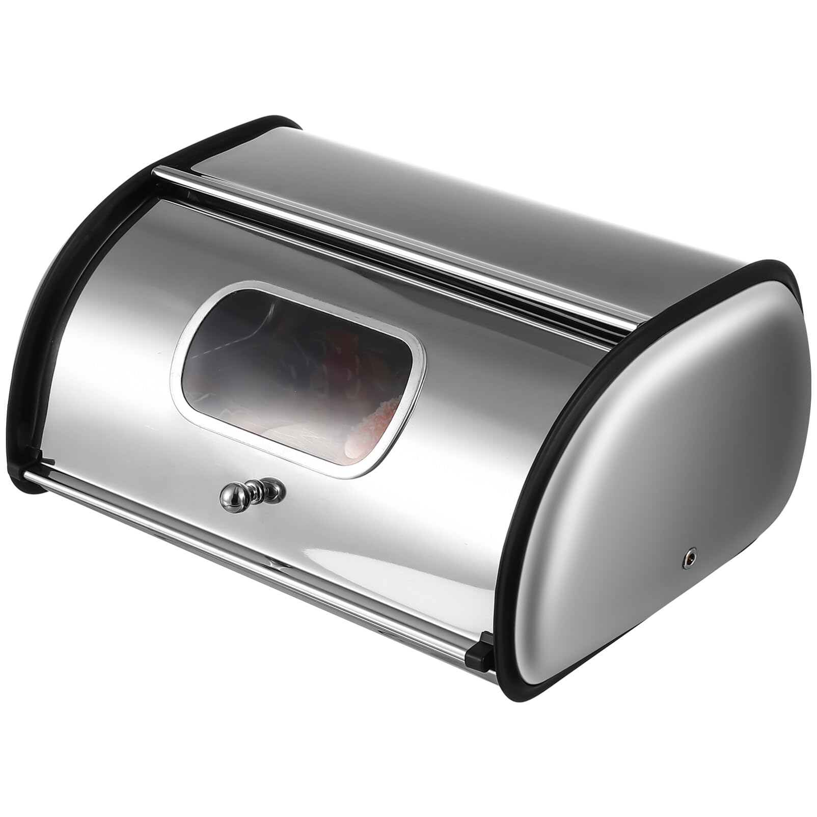 Amazon.com: PRETYZOOM Stainless Steel Bread Box Roll Top Bread Bin ...