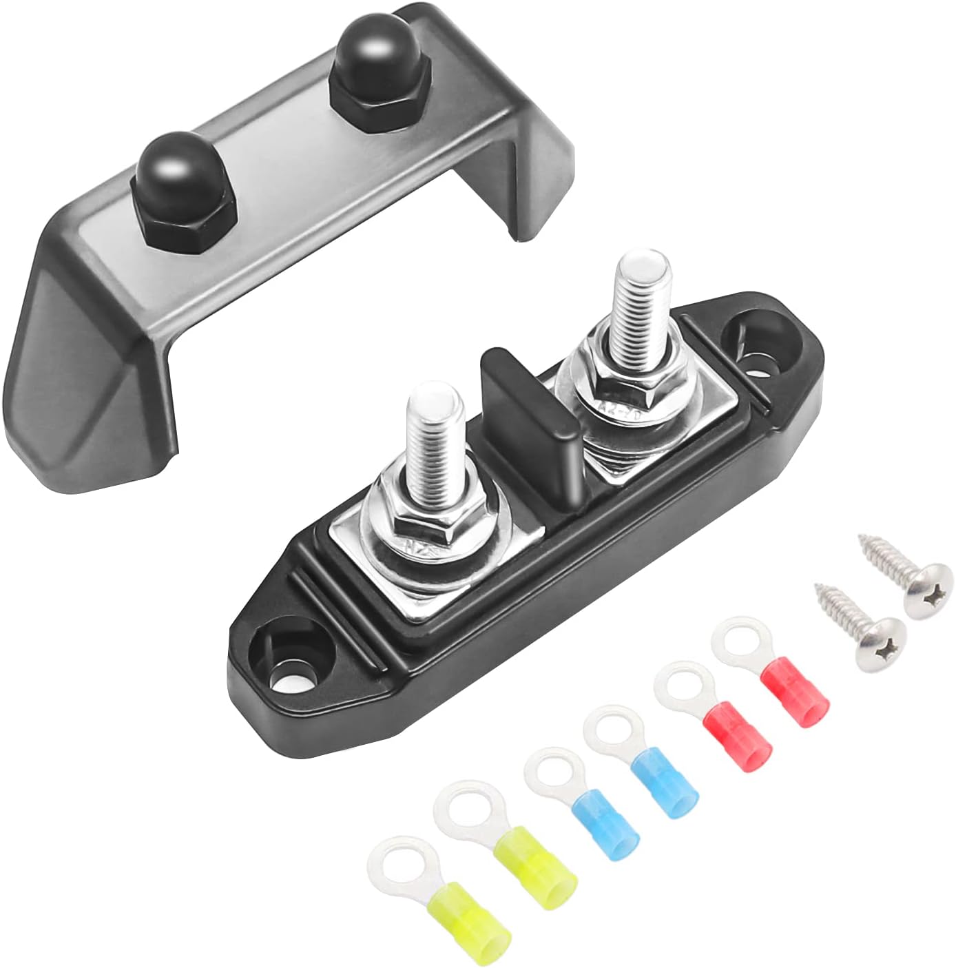 RECOIL Insulated 2 Position Power & Ground Busbar 2 x M5 Studs Terminal ...