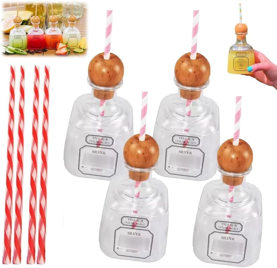 Amazon.com: 375ml Patron Reusable Cups With Straw,Patron Bottles Empty ...