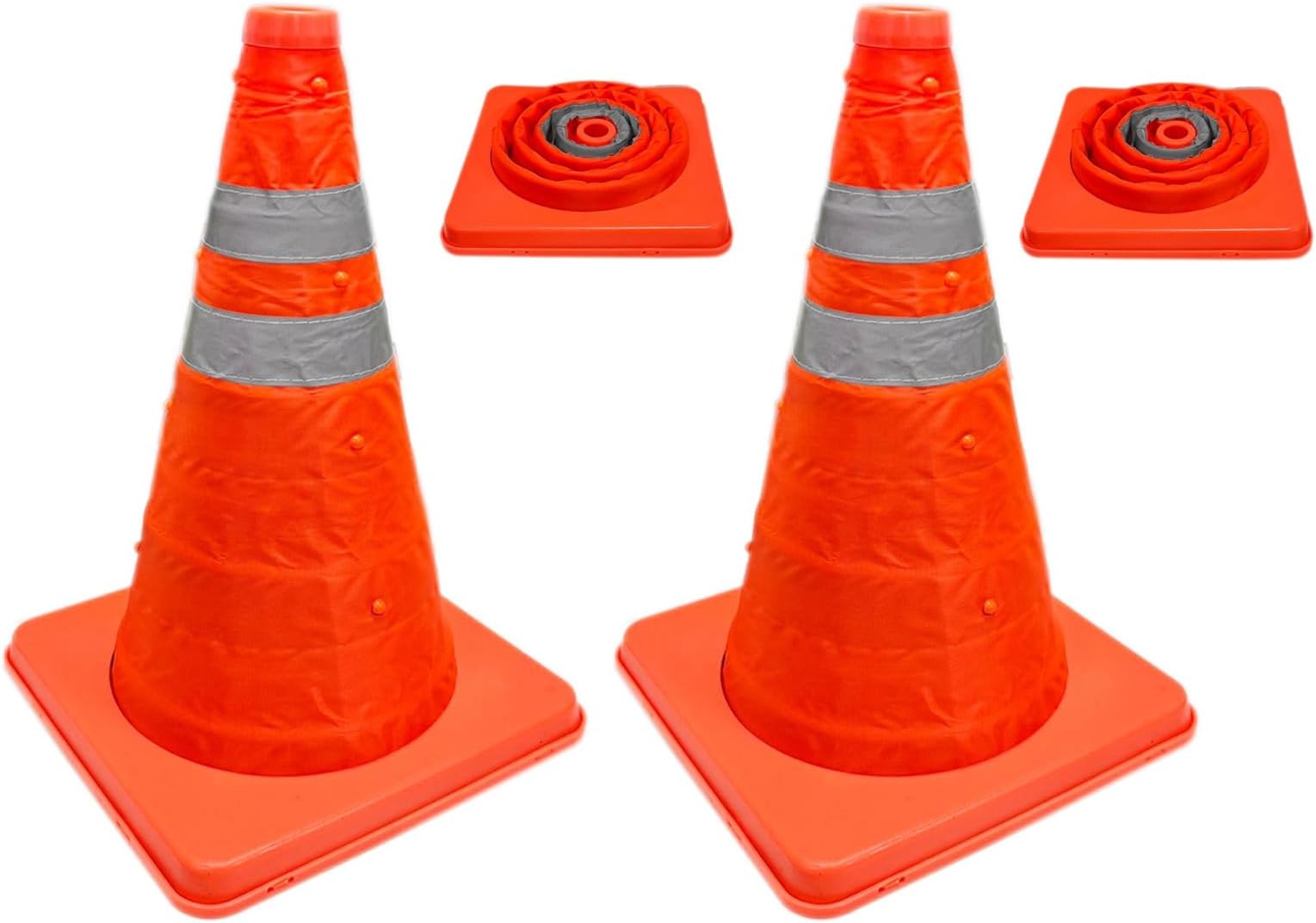 ADEPTNA Pack of 2 Pop Up Safety Cone 18 inch High Visibility Emergency ...